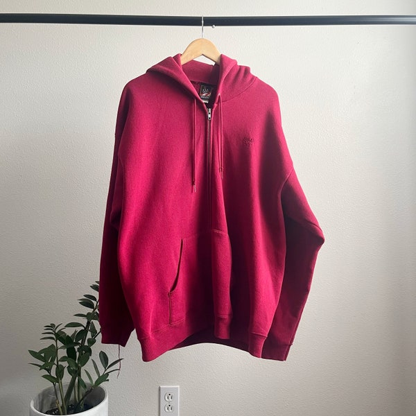 Embroidered Red Zip up Hoodie - Etsy