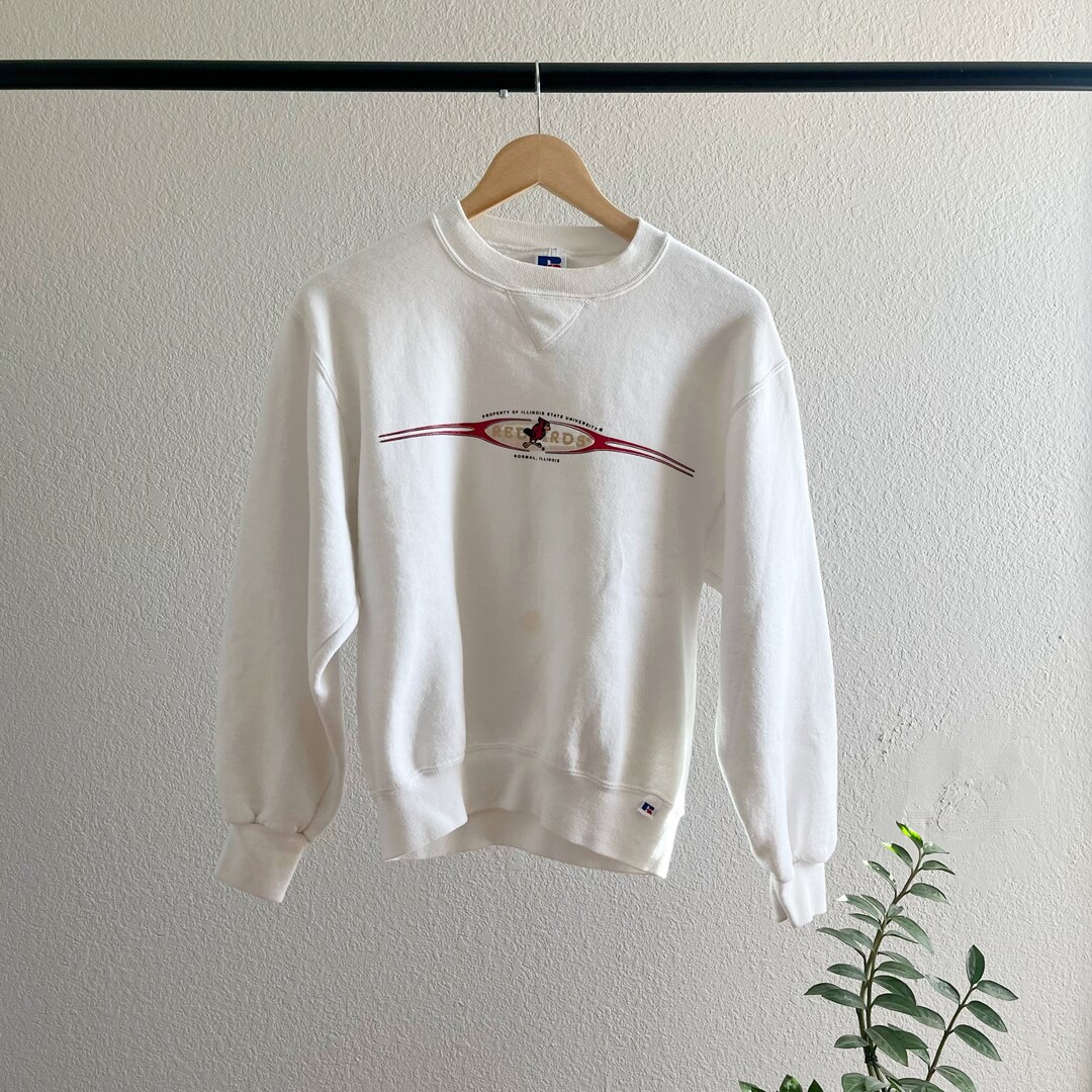 Vintage 1990’s Russell Illinois’s State Redbirds White Crewneck ...