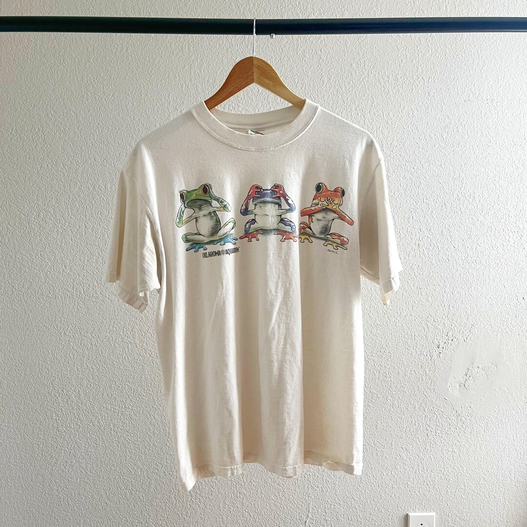 Vintage 2000s Y2K Oklahoma Aquarium Frog Cartoon Graphic Tee Large - Etsy