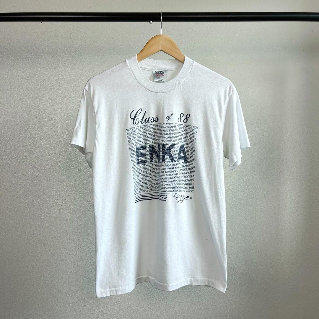 Vintage 80’s Single Stitch ENKA Jets High School Graphic Tee Shirt ...