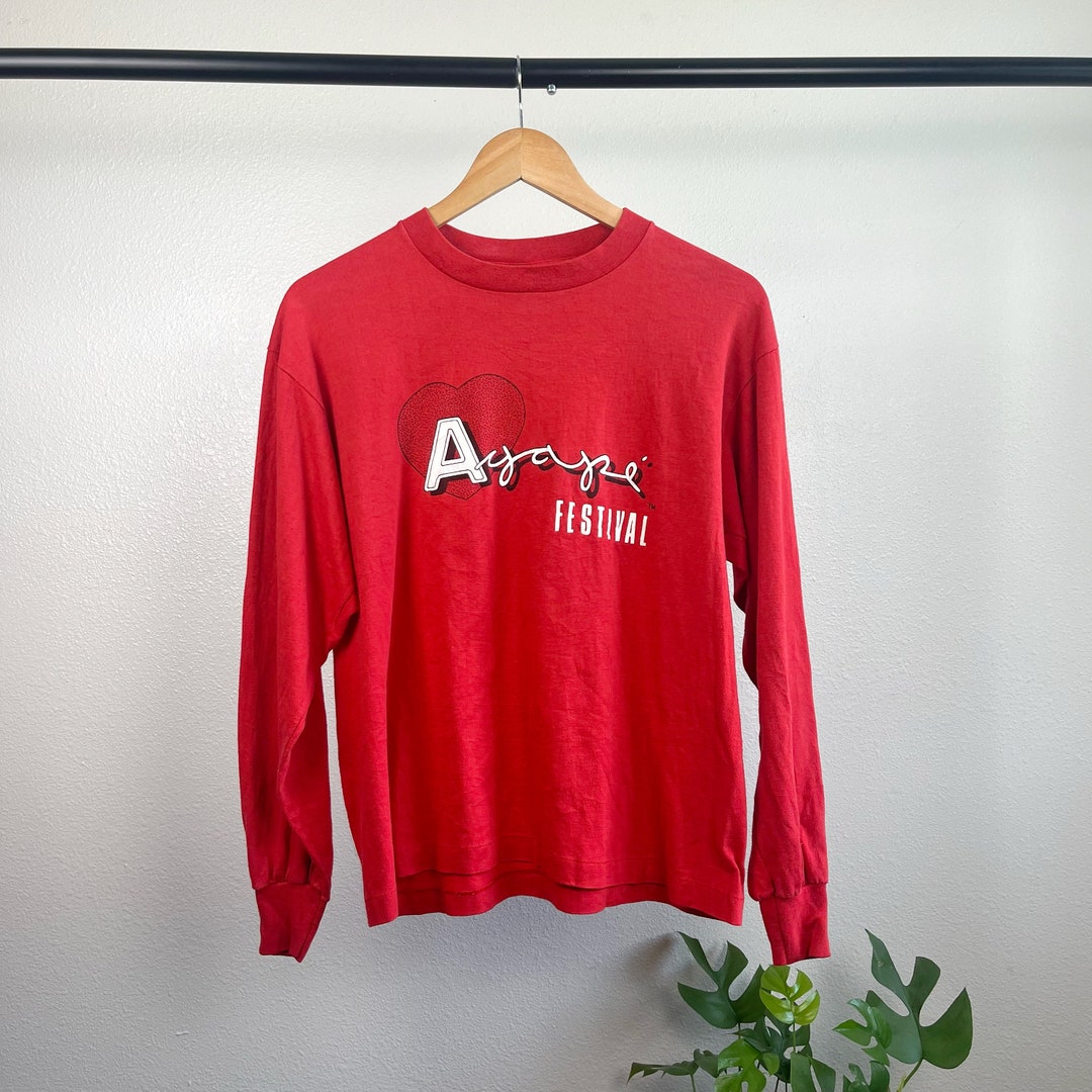 Vintage 80’s Single Stitch Agape Festival Long Sleeve Graphic Tee Shirt ...