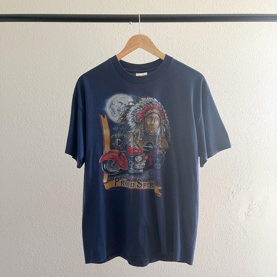 Vintage 2000’s Native American Motorcycle Graphic T-shirt - Large - Etsy