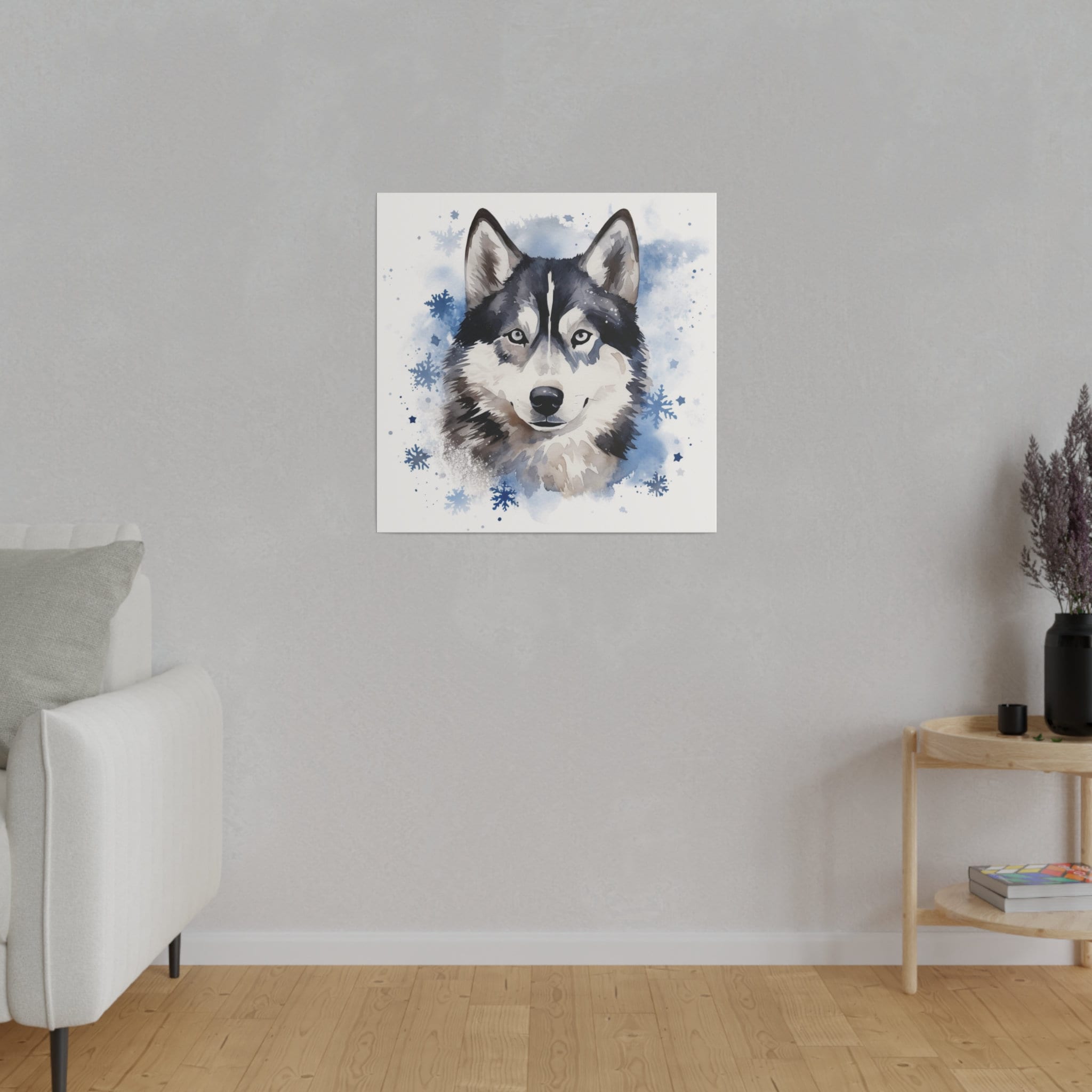 Dog Canvas, Husky Wall Art, Siberian Husky Artwork, Winter Home Decor ...