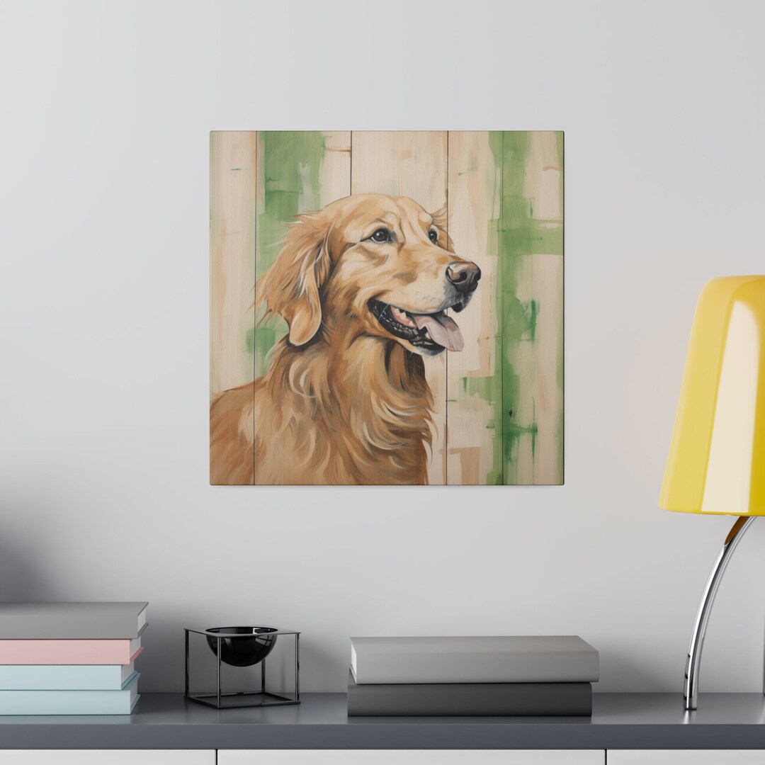 Dog Canvas, Golden Retriever Wall Art, Goldie Dog Artwork, Creative ...