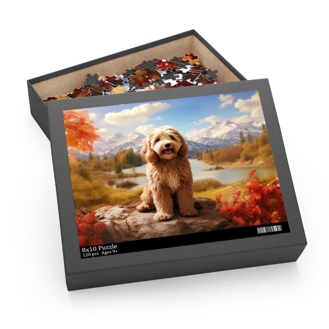 Goldendoodle Jigsaw Puzzle Box, Beautiful Nature Puzzle Best Holiday ...