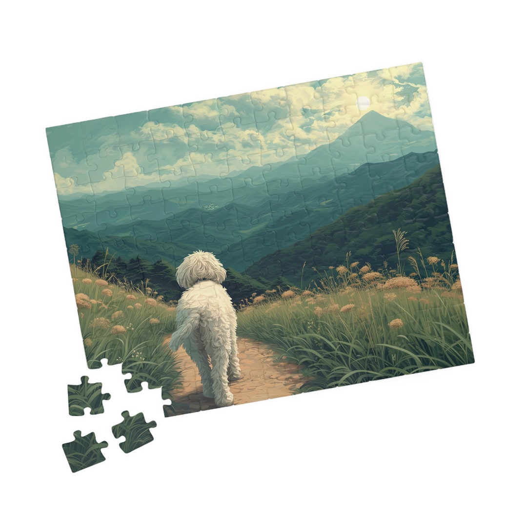 White Labradoodle Nature Puzzle for Dog Lover, Jigsaw Puzzle for Her ...