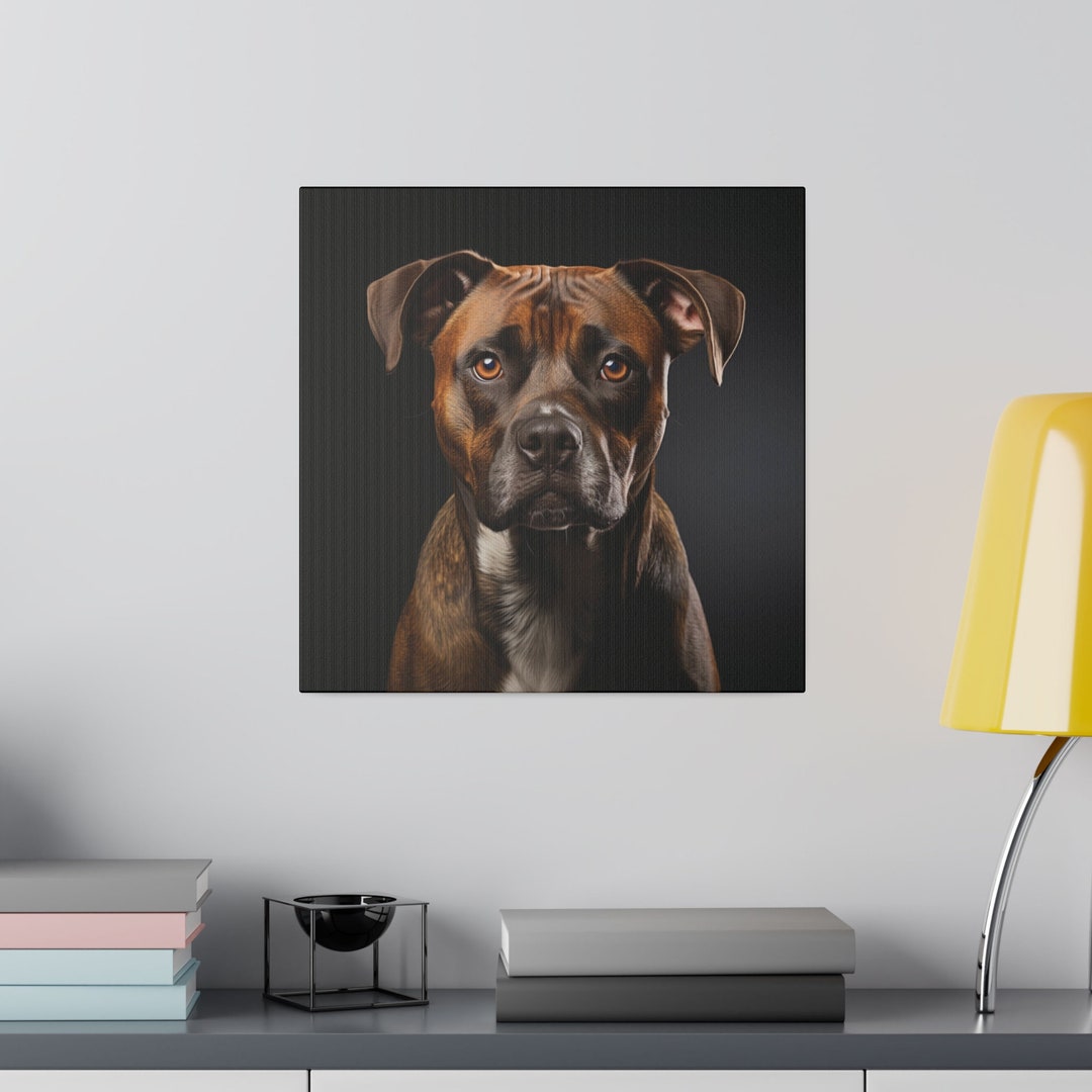 Dog Canvas Boxer Wall Art Realistic Tricolor Boxer Picture - Etsy