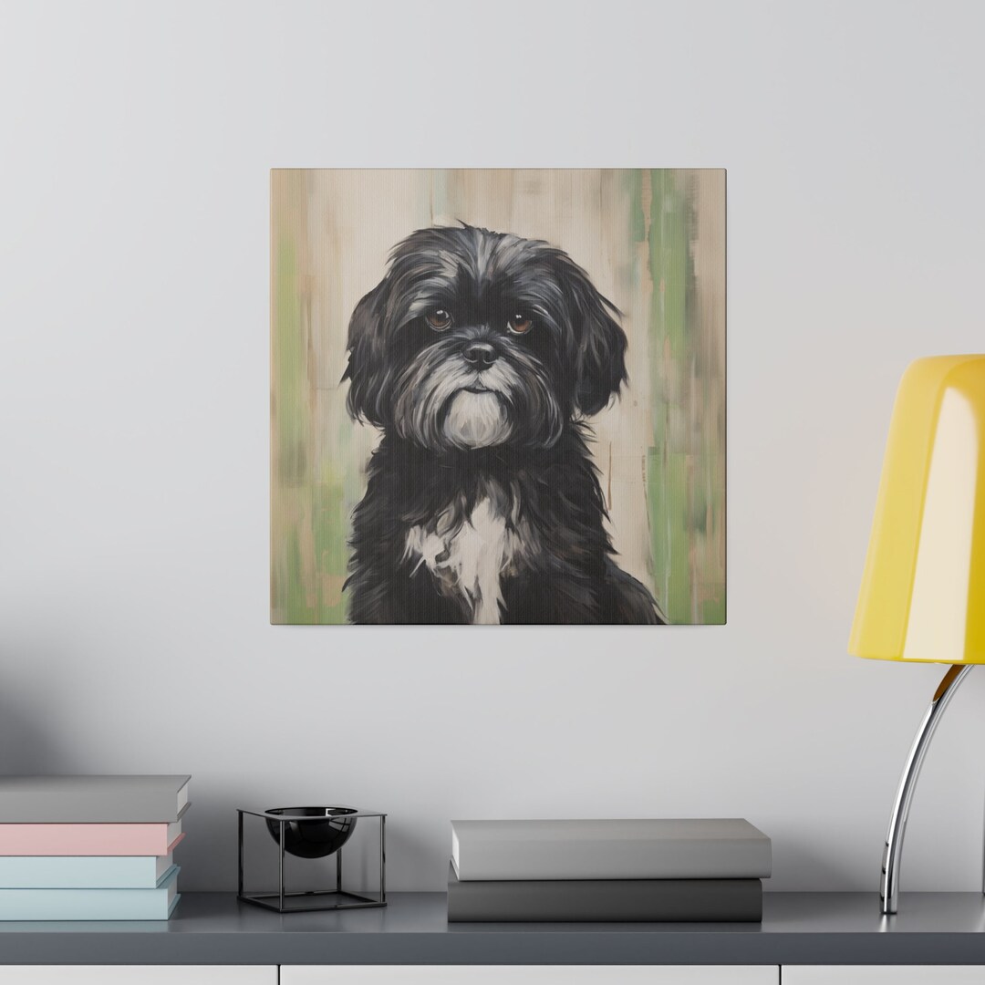 Dog Canvas, Shih Tzu Wall Art, Little Dog Artwork, Creative Home Decor ...