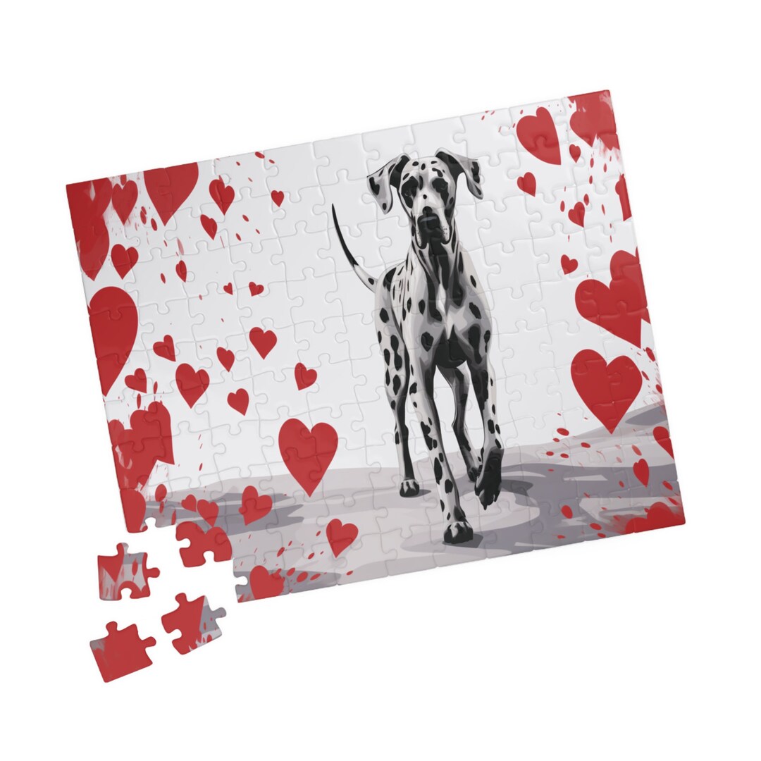 Great Dane Valentines Day Jigsaw Puzzle, Cute Puzzle Box for Dog Lover ...