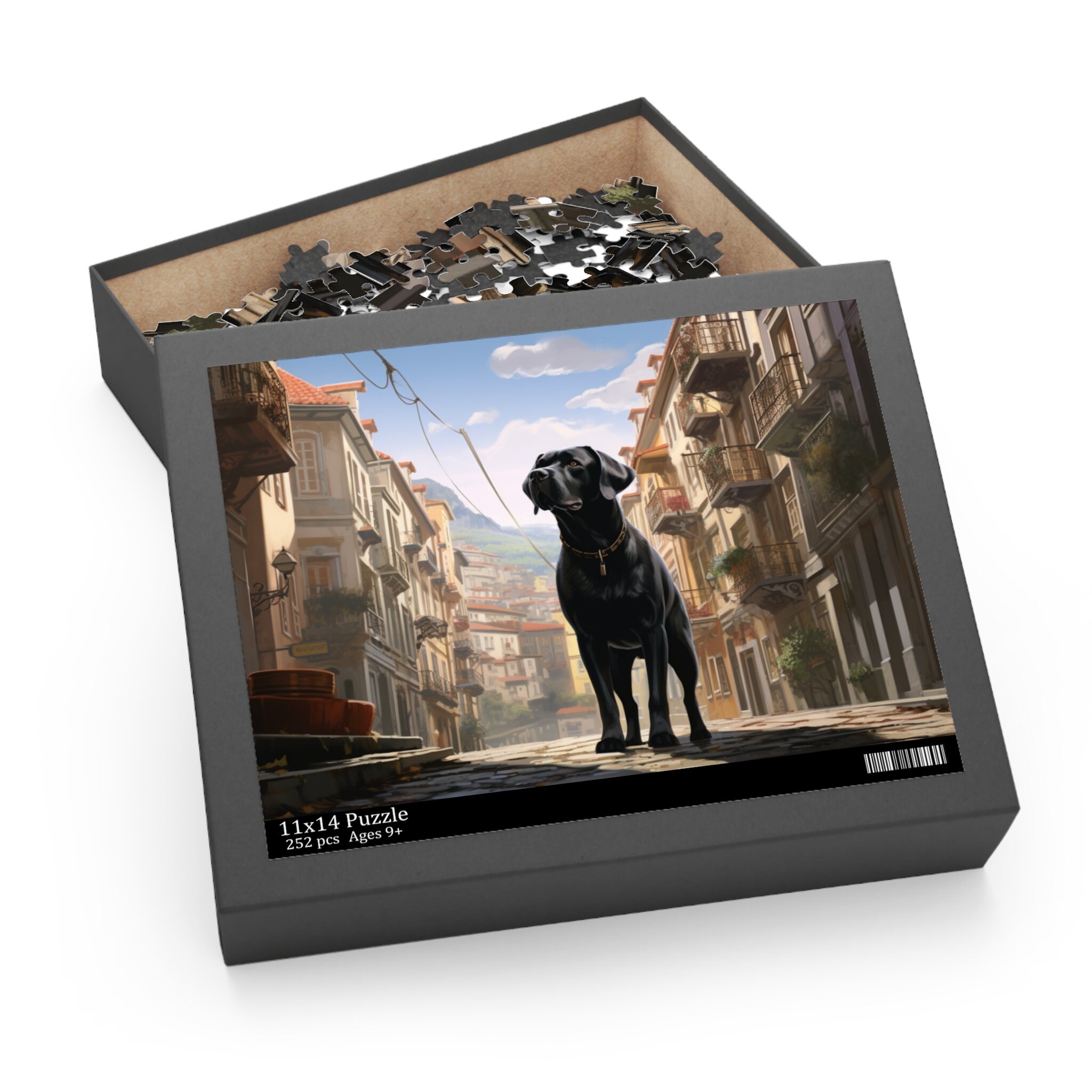 Black Lab Jigsaw Puzzle Box, City Scenery Puzzle Best Holiday Gifts for ...