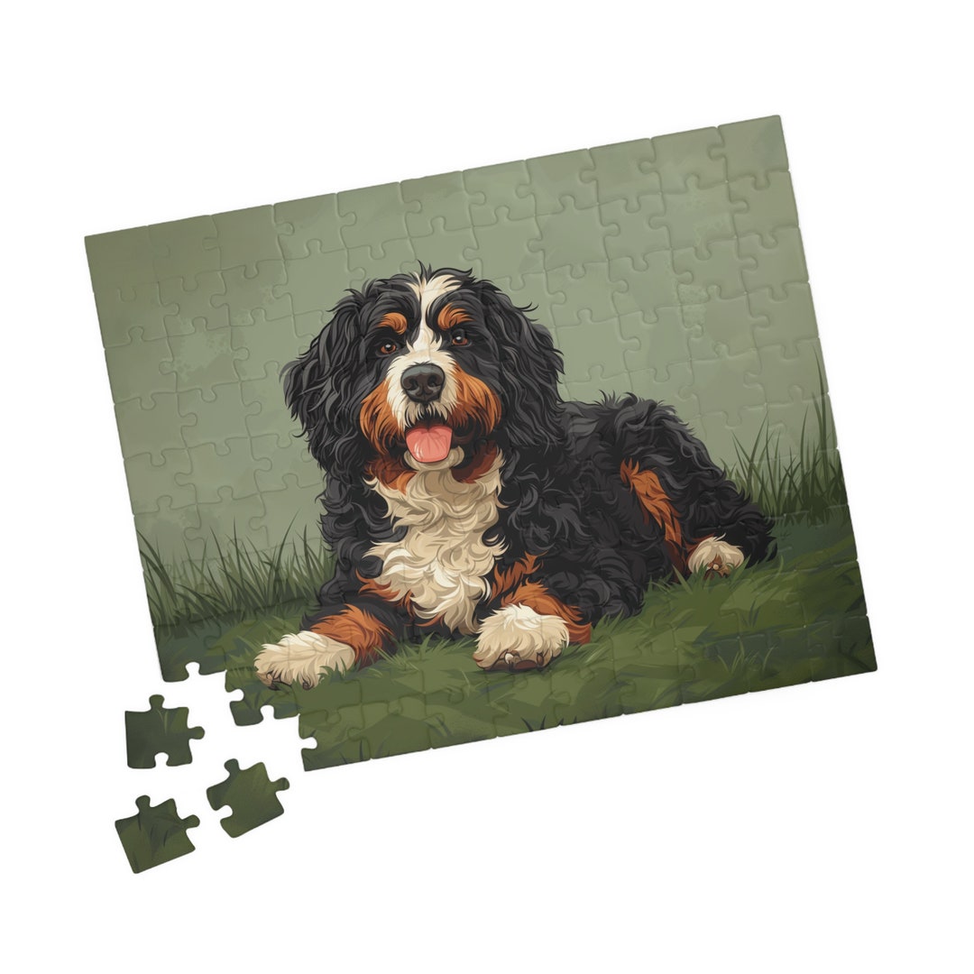 Tricolor Bernedoodle Jigsaw Puzzle for Dog Lovers, Cute Dog 1000 Piece ...