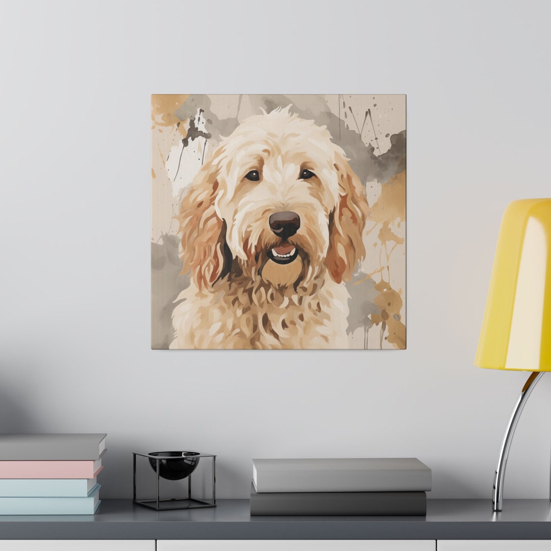 Dog Canvas, Goldendoodle Wall Art, Doodle Dog Artwork, Creative Home ...
