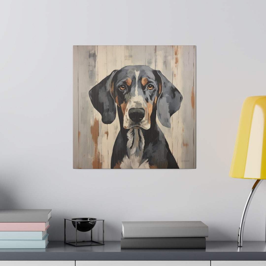 Dog Canvas, Bluetick Coonhound Wall Art, Hound Dog Artwork, Creative ...