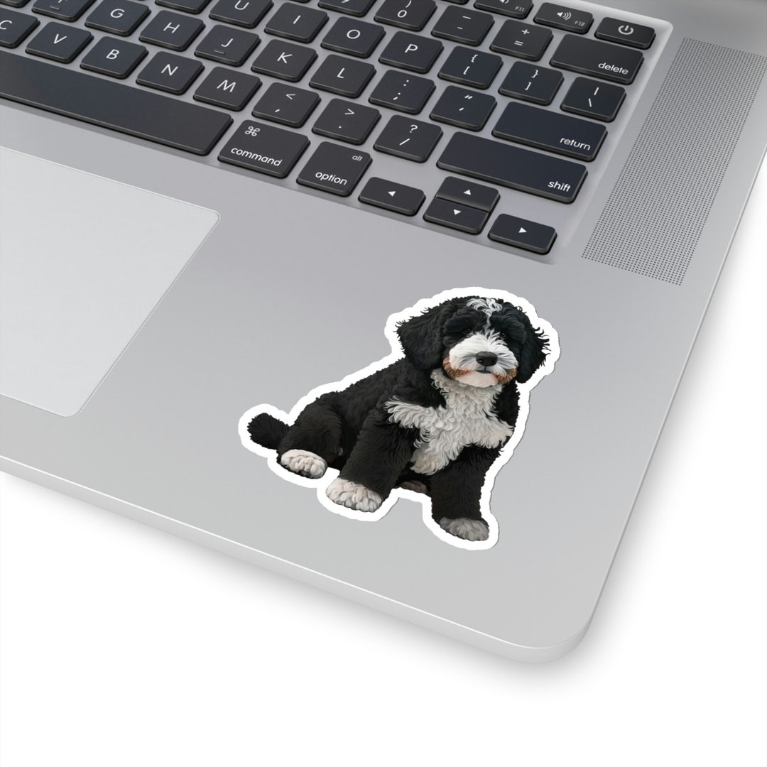 Bernedoodle Sticker, Doodle Computer Sticker, Dog Lover Sticker, Bernese Mountain Dog, Poodle ...