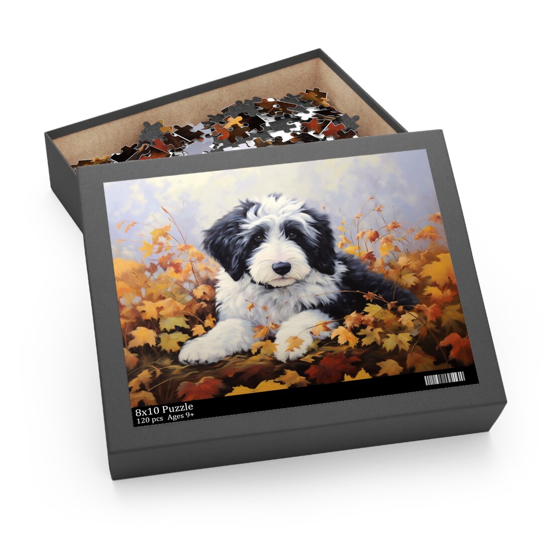 Sheepadoodle Jigsaw Puzzle Box, Sheep Dog Mix Best Holiday Gifts for ...