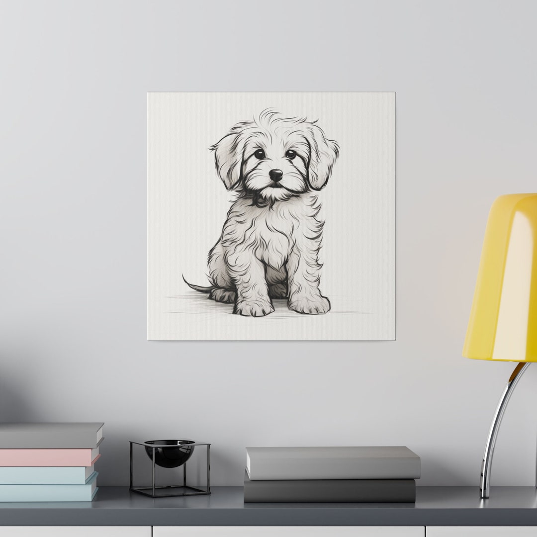 Cockapoo Canvas Wall Art, Cute Poodle Mix Creative Artwork Home Decor ...