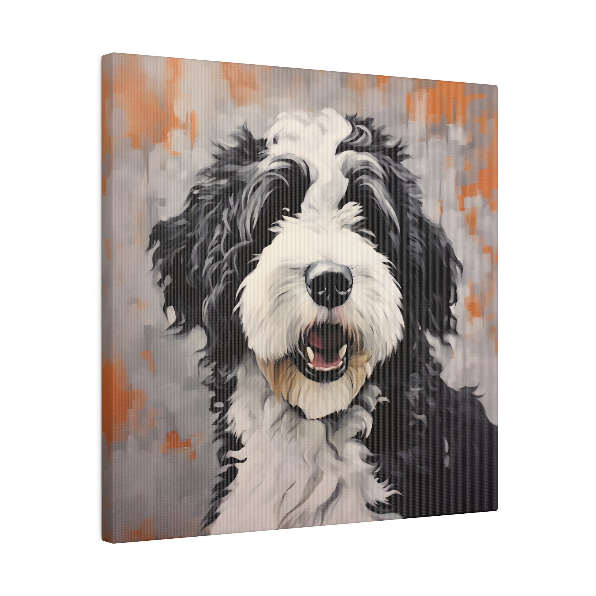 Adorable Sheepadoodle Canvas, Doodle Wall Art, Cute Office Decoration ...