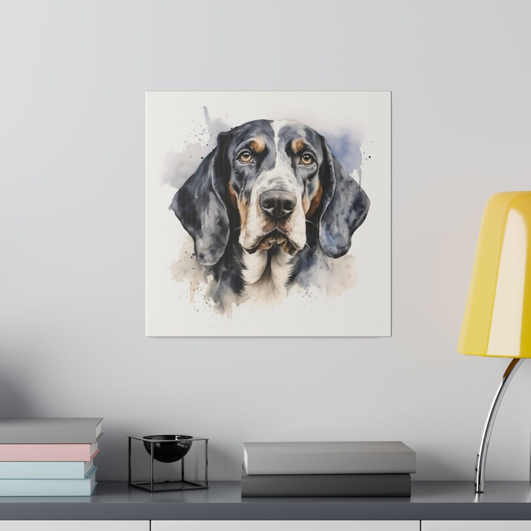 Dog Canvas, Bluetick Coonhound Wall Art, Abstract Dog Artwork ...