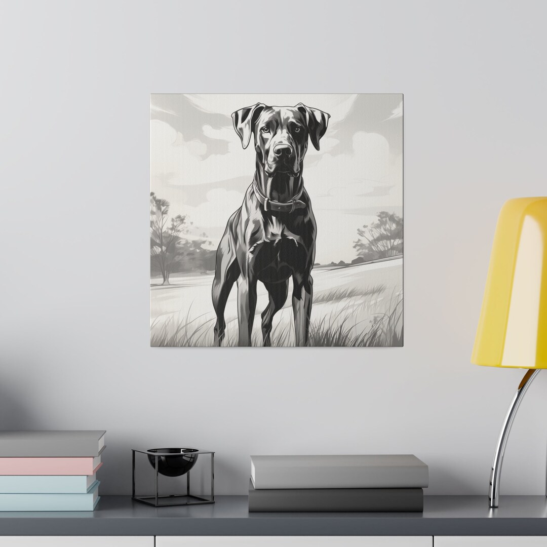 Great Dane Canvas Wall Art, Cute Dog Creative Artwork Home Decor ...