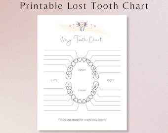 Printable Lost Tooth Chart Printable | Kids Tooth Tracker | Milestone ...