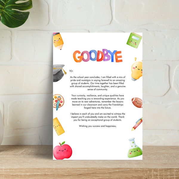 End of Year Letter to Students Preschool - Etsy