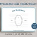 Printable Lost Tooth Chart Printable | Kids Tooth Tracker | Milestone ...