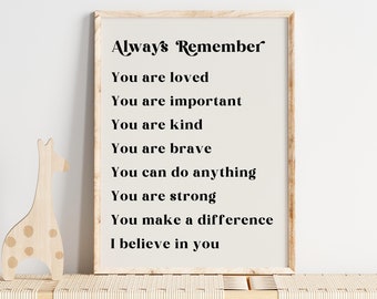 You Are Amazing Affirmation Wall Art for Kids Inspirational Classroom ...