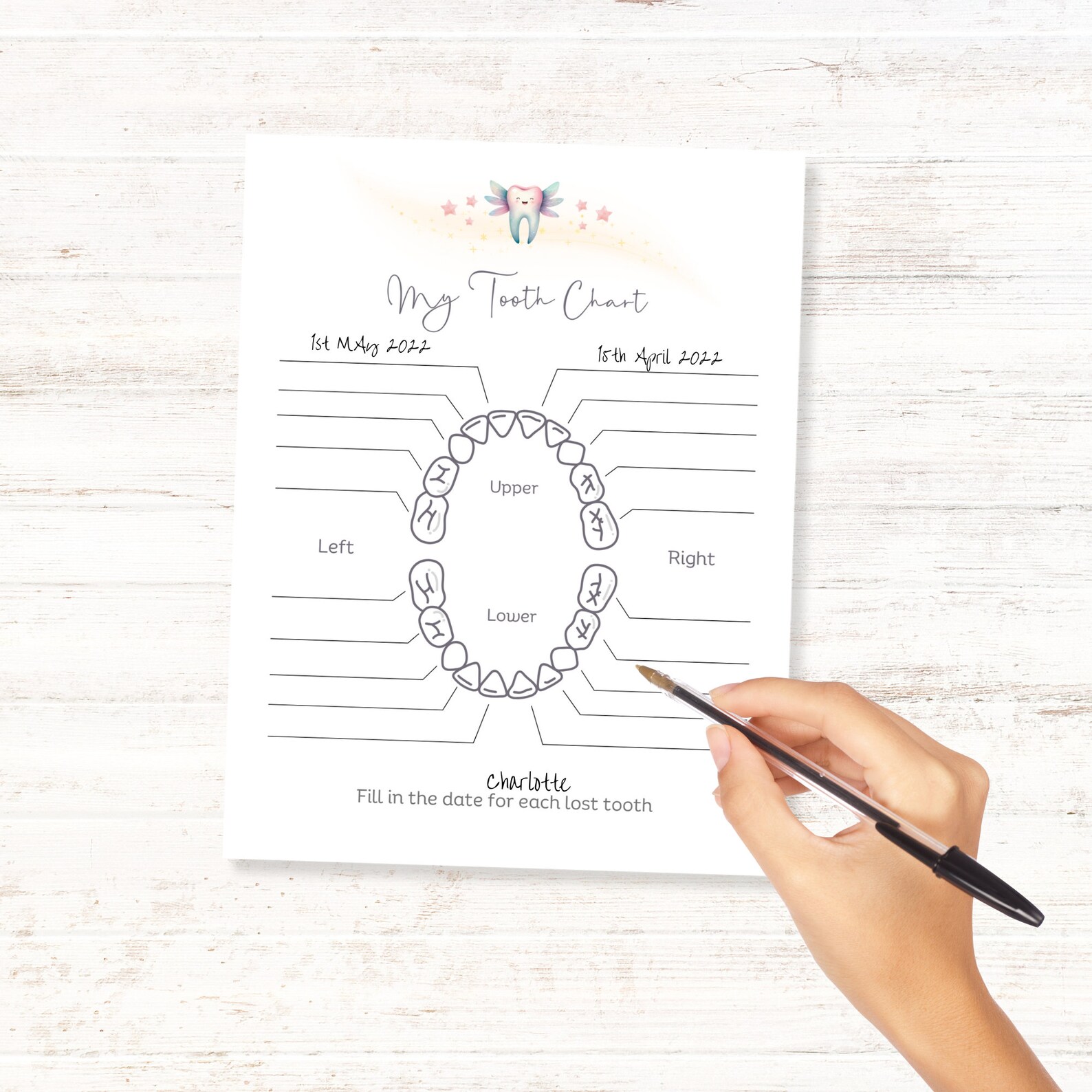 Printable Lost Tooth Chart Printable Tooth Fairy Letter Kids Printable ...