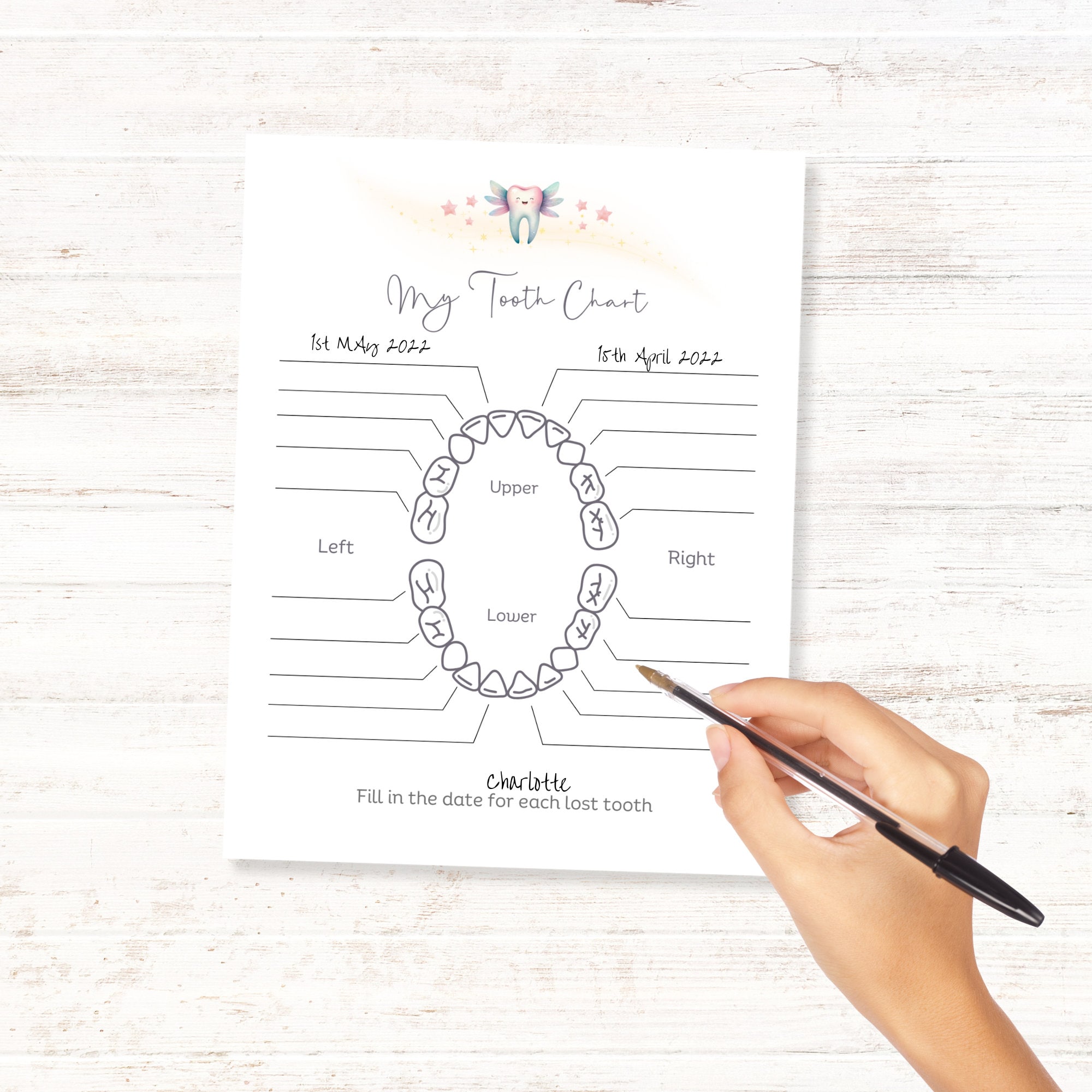 Printable Lost Tooth Chart Printable | Tooth Fairy Letter | Kids ...