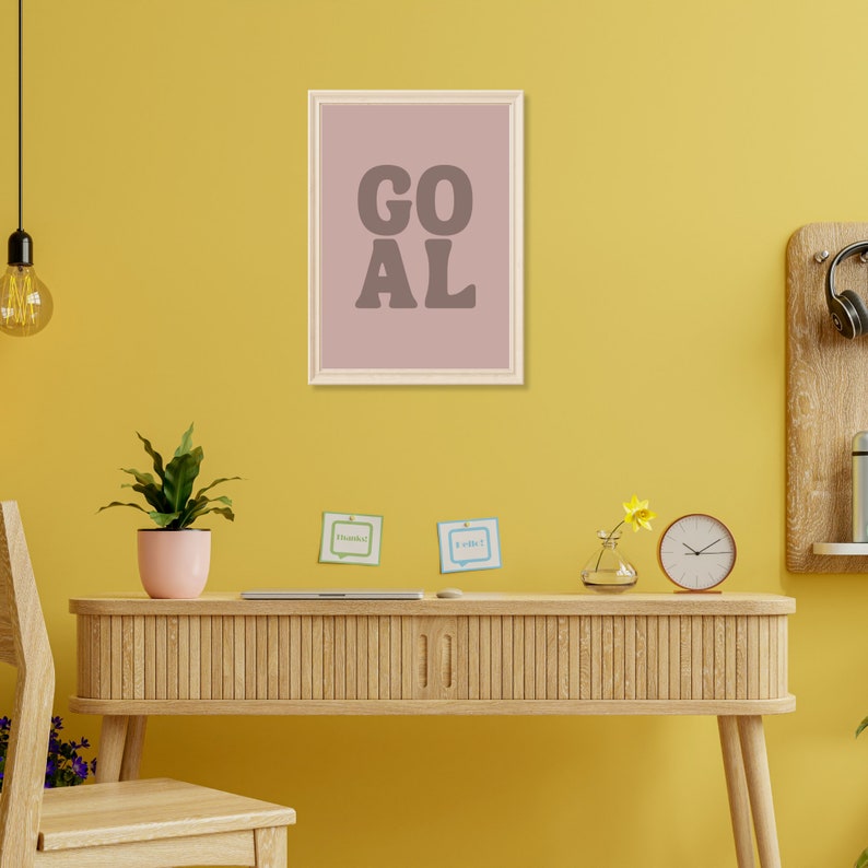 Goal Print | Boho Soccer | Minimalist | Pink Brown | Girls Room Wall ...