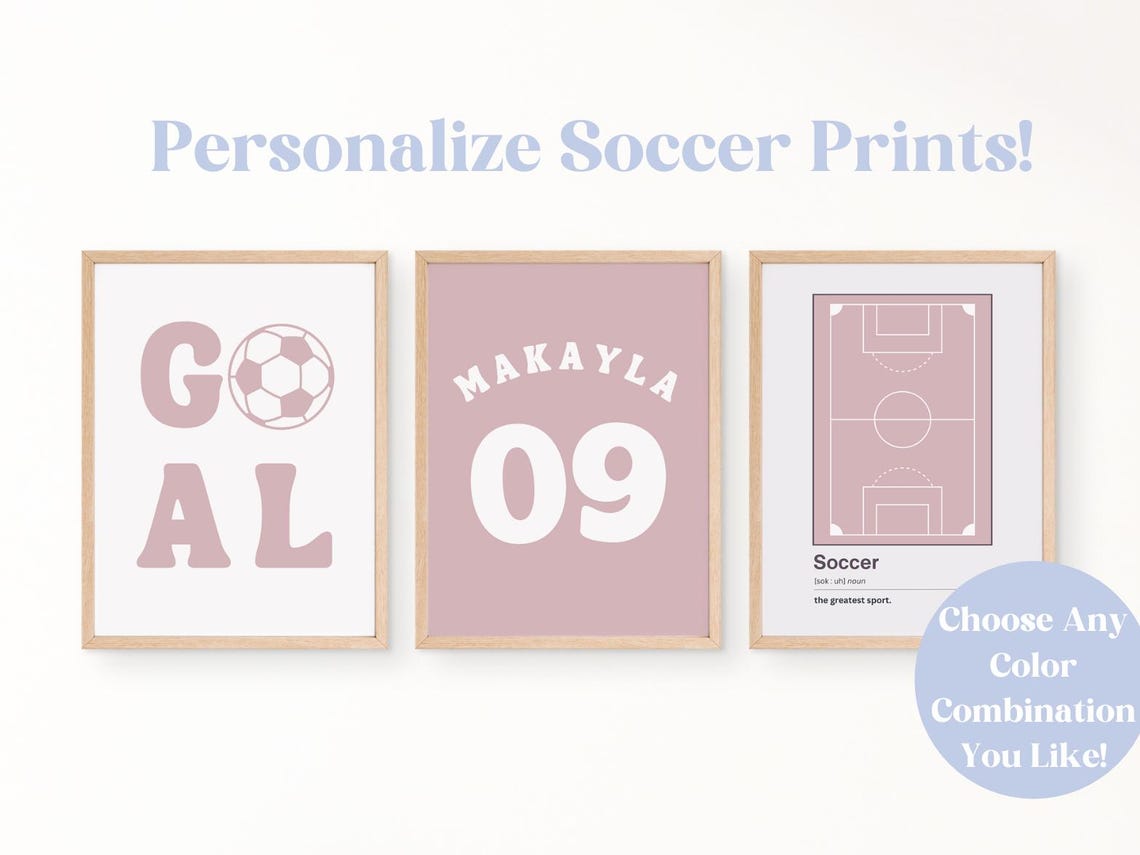 Personalized Soccer, Football Name Print, Custom Sports Wall Art ...