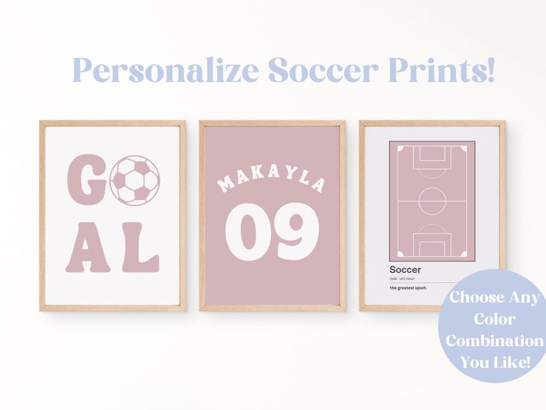Personalized Soccer, Football Name Print, Custom Sports Wall Art ...