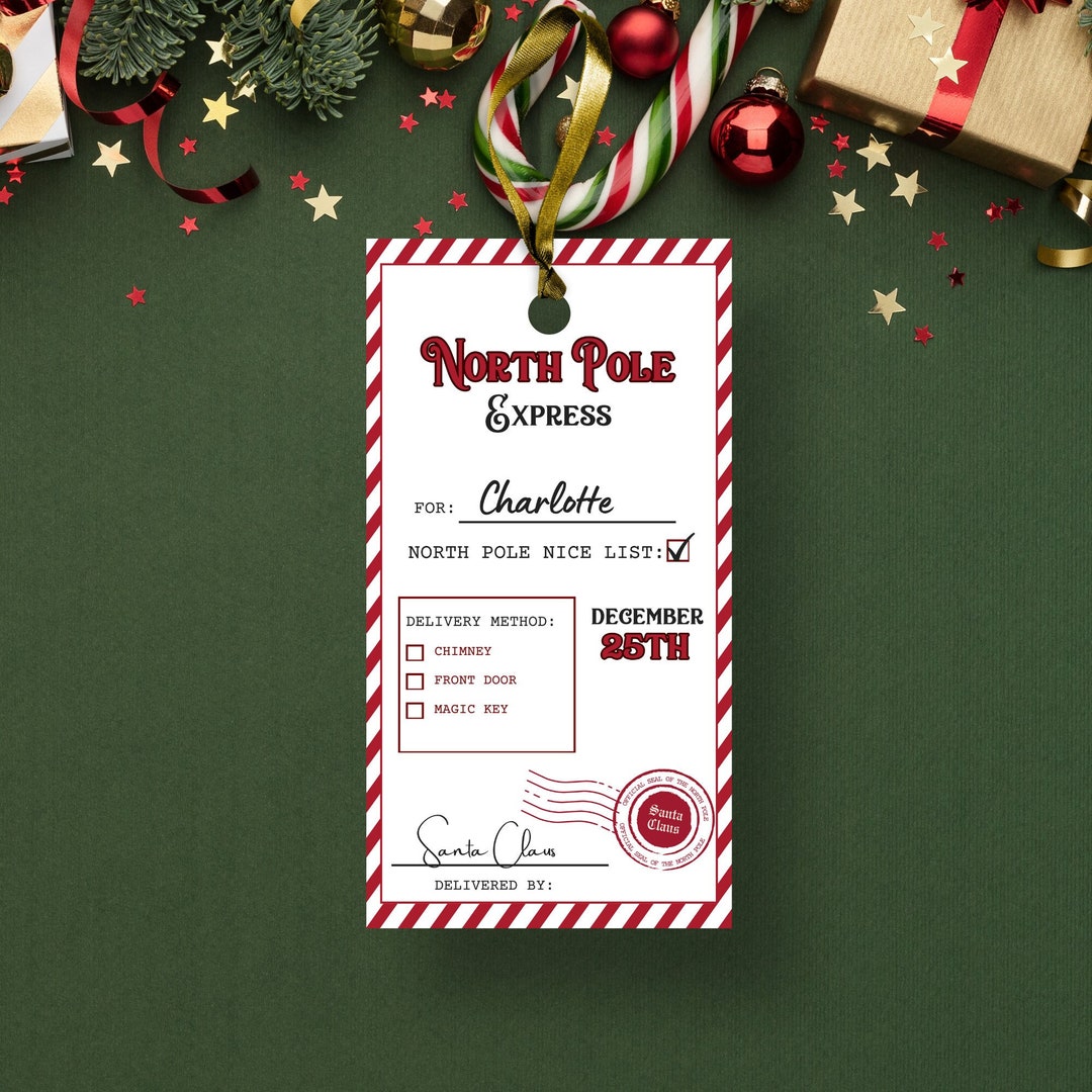 North Pole Special Delivery Tags | Template | Editable | Personalise ...