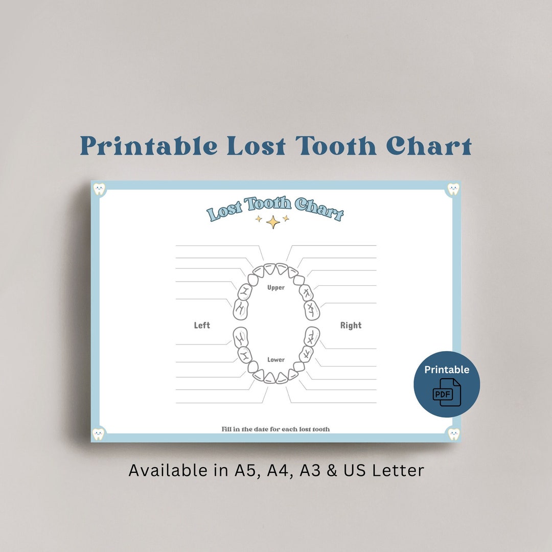 Printable Lost Tooth Chart Printable Kids Tooth Tracker Milestone ...