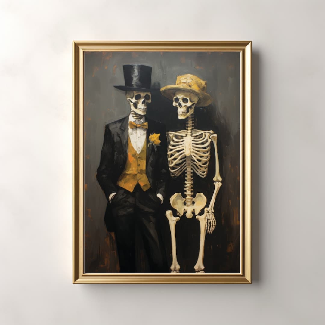 Skeleton Couple Print | Vintage Style | Gothic Romance L Home Decor ...