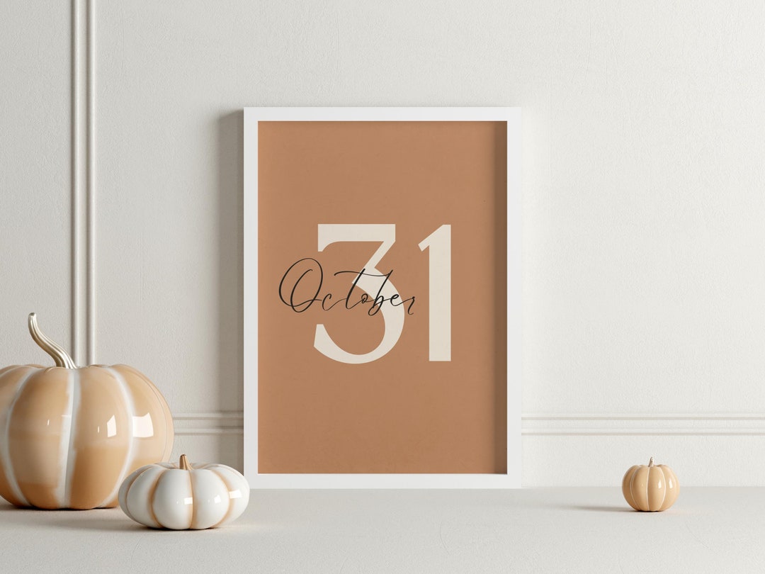 October 31 Print | Minimalist Halloween Decor | Modern Halloween Art ...