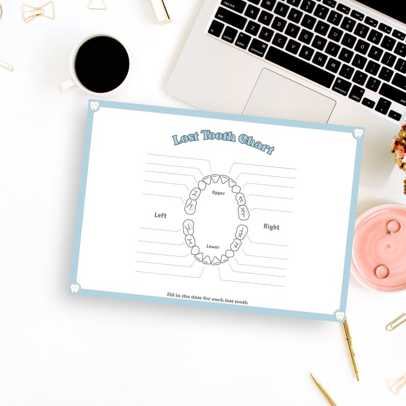 Printable Lost Tooth Chart Printable | Kids Tooth Tracker | Milestone ...