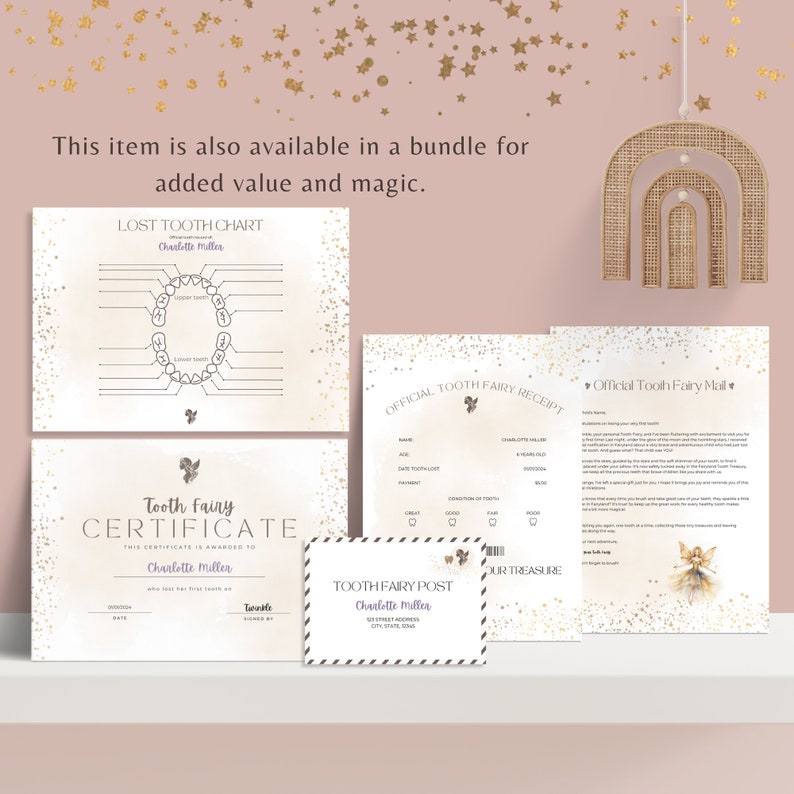 Personalized Lost Tooth Chart Printable | Canva Template | Tooth Fairy ...