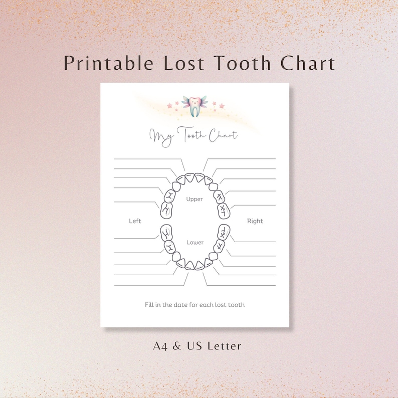 Printable Lost Tooth Chart Printable | Tooth Fairy Letter | Kids ...