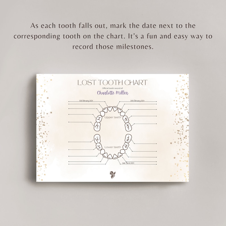 Personalized Lost Tooth Chart Printable Canva Template Tooth Fairy ...
