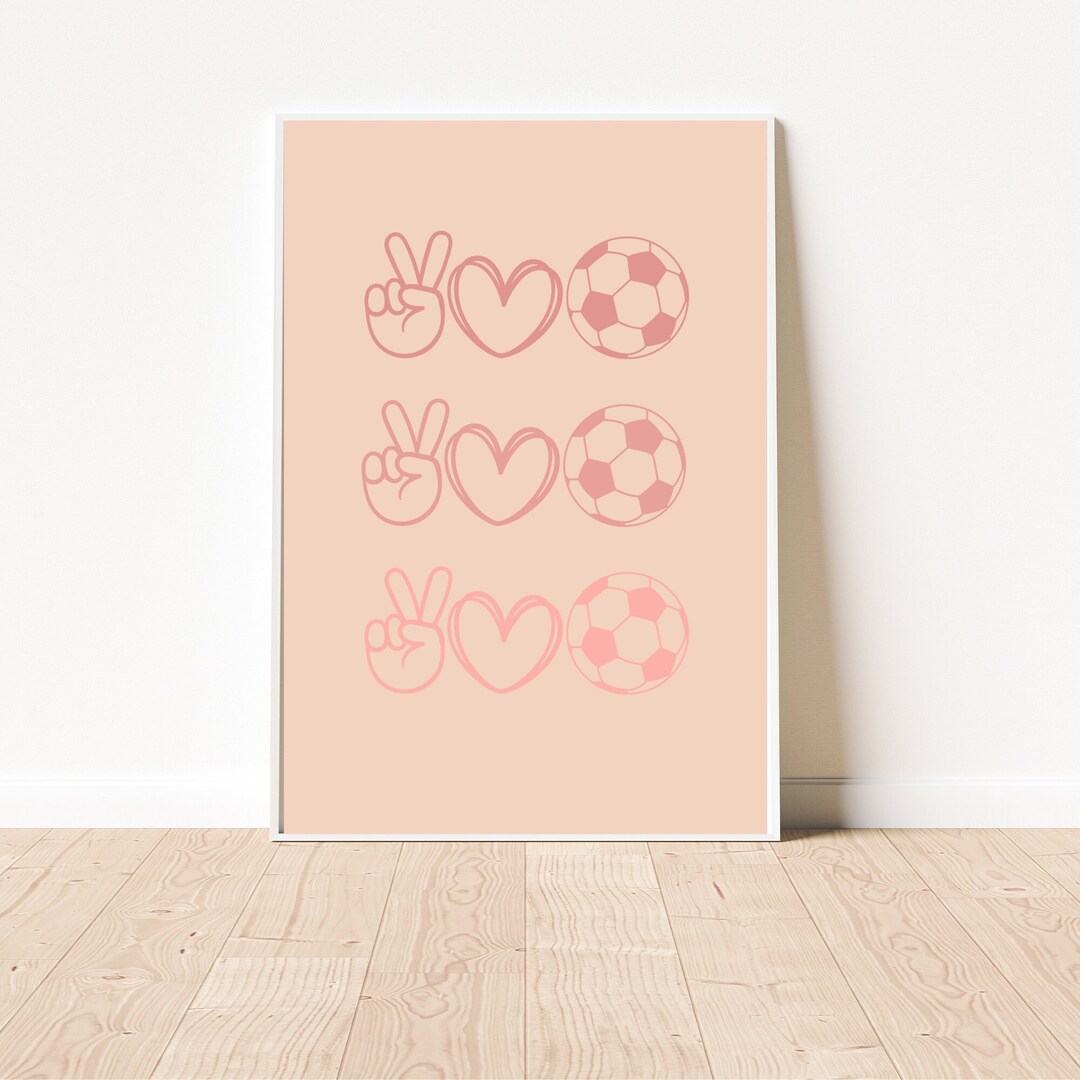 Pastel Pink Girls' Soccer Print | Cute Fun Soccer Football Lovers Art ...