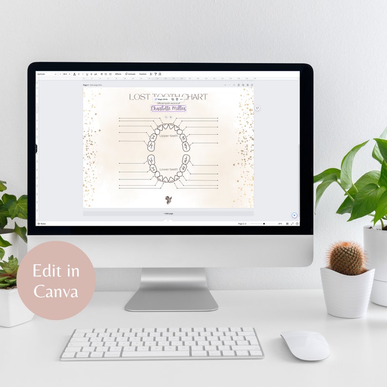 Personalized Lost Tooth Chart Printable | Canva Template | Tooth Fairy ...