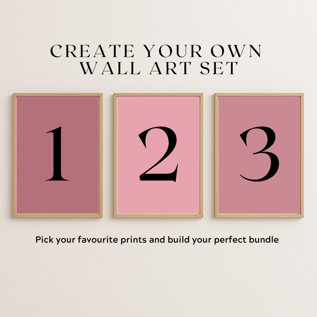 Create Your Own Wall Art Set of 3, Custom Printable Art Bundle, Mix and ...