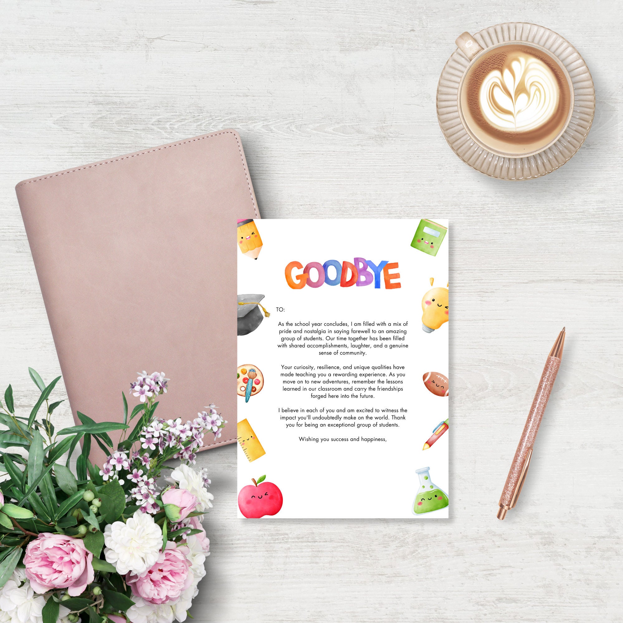 Goodbye Letter From Teacher | Gift | Farewell | End of Year Printable ...
