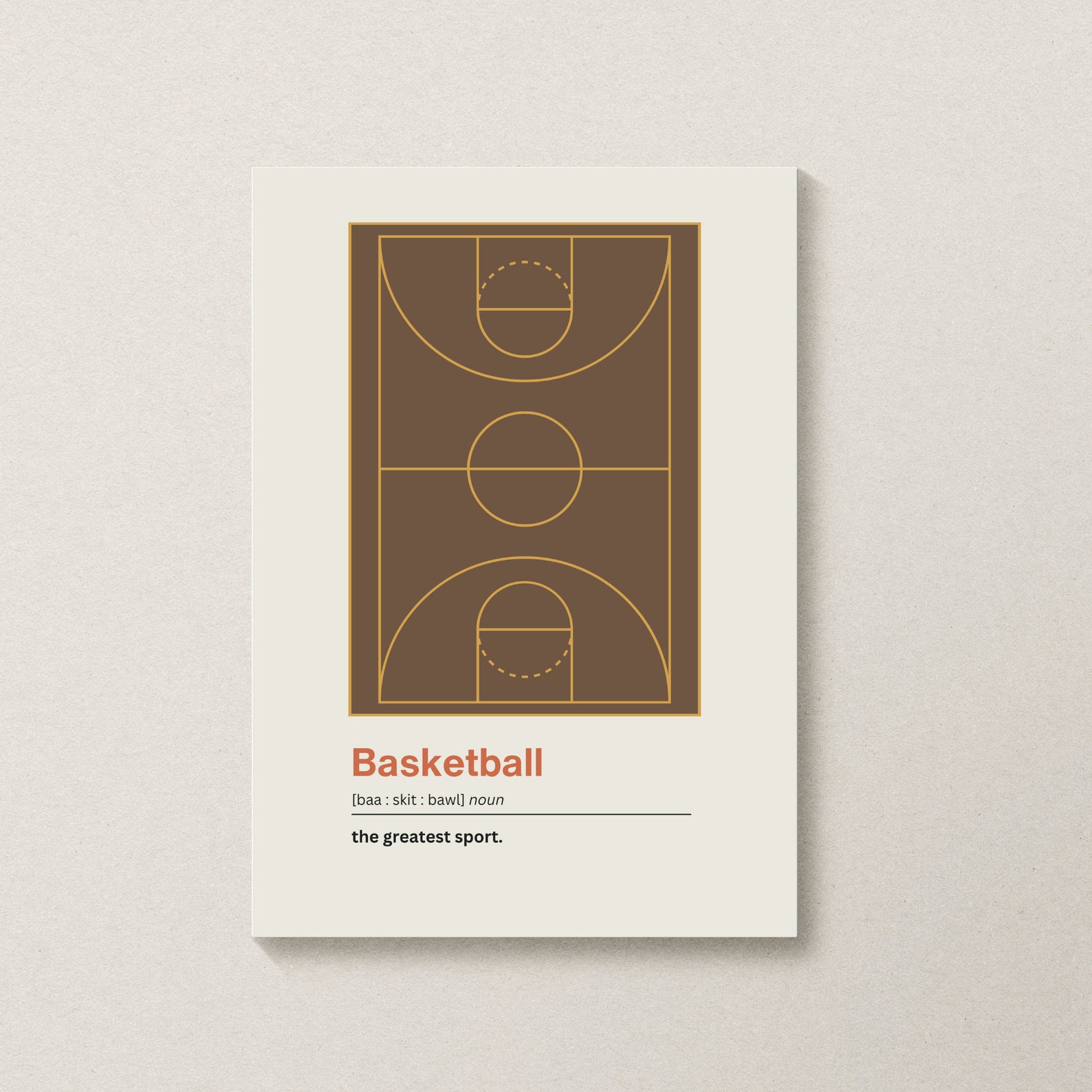 Basketball Definition | Muted Retro Colours | Boys Room Décor | Poster ...