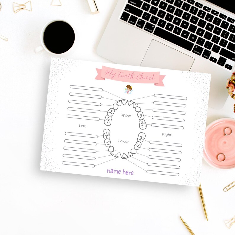 Editable Lost Tooth Chart, Personalized Tooth Tracker, Canva Template ...