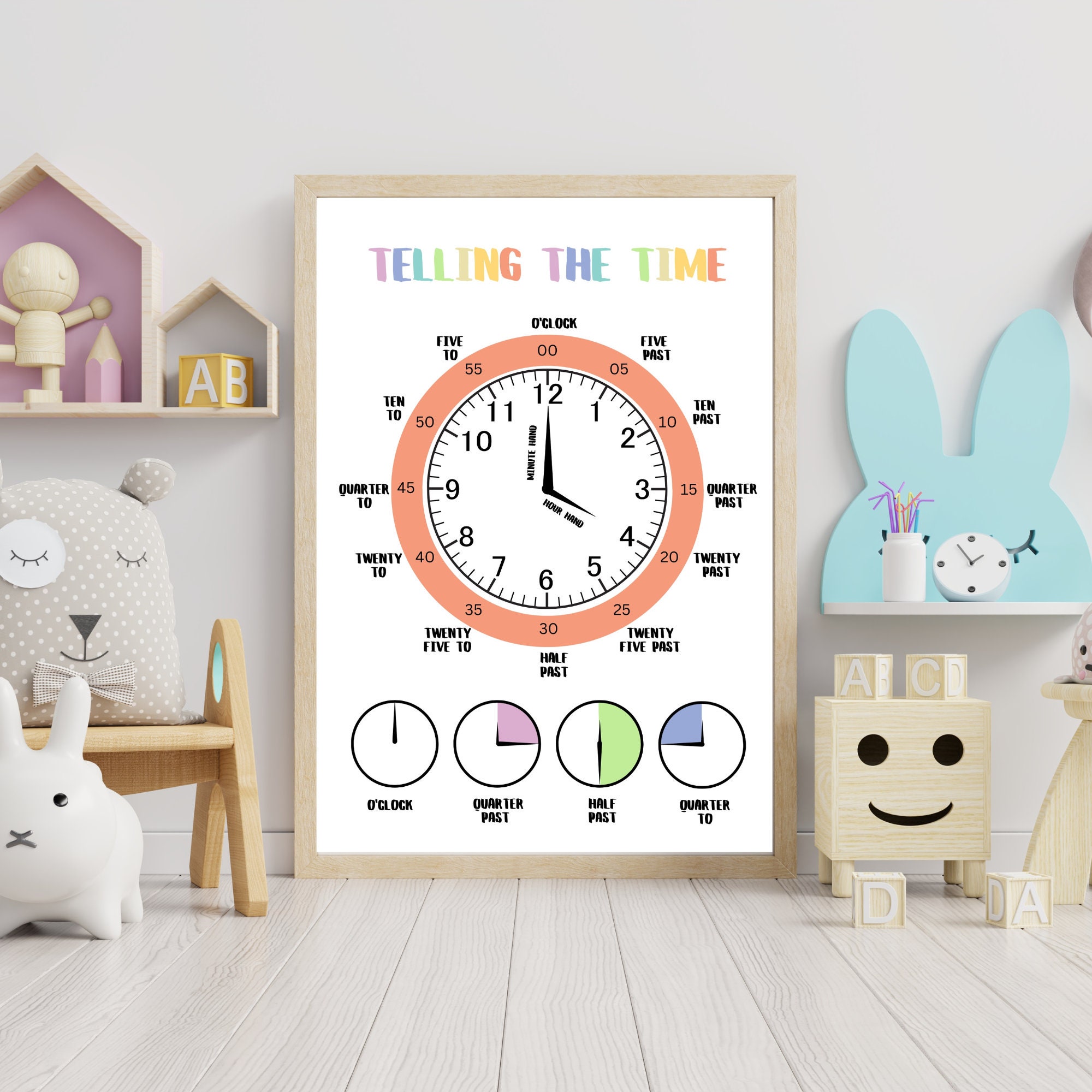 Telling Time Print Time Learning Print Education Print Rainbow School ...
