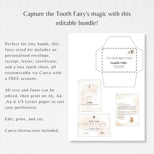 Editable Tooth Fairy Bundle | Tooth Fairy Certificate | Lost Tooth ...
