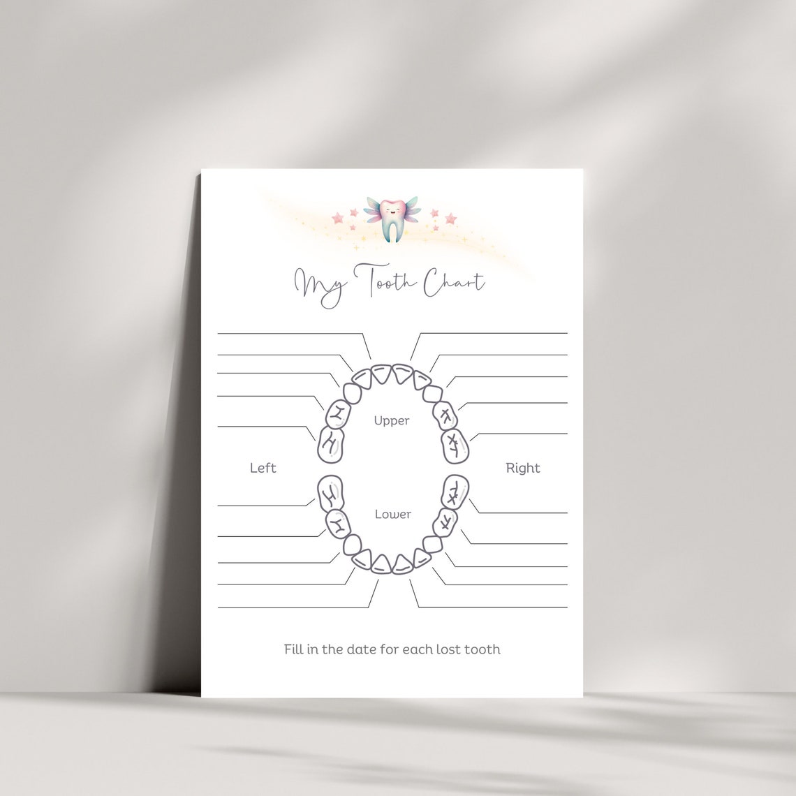 Printable Lost Tooth Chart Printable Tooth Fairy Letter Kids Printable ...