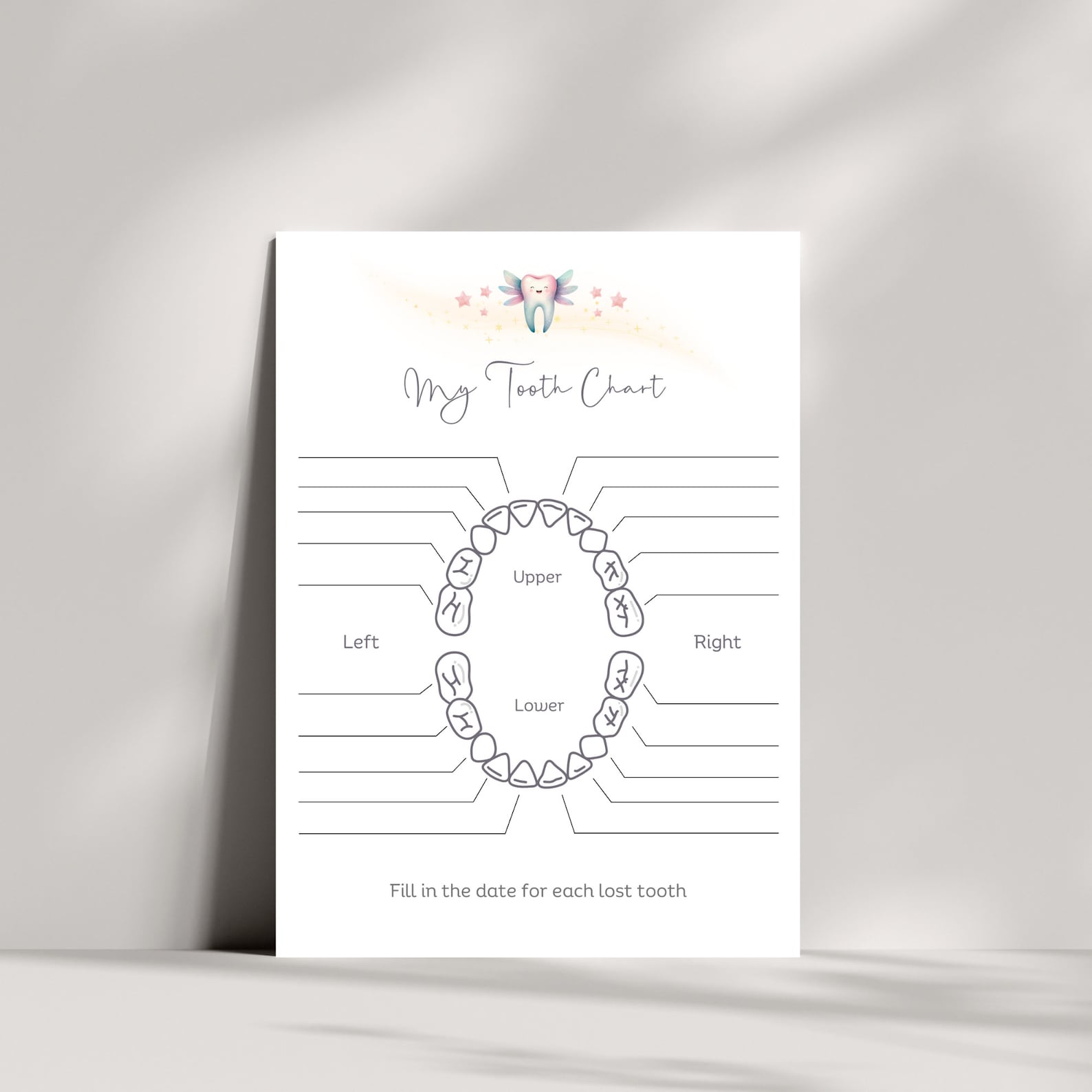 Printable Lost Tooth Chart Printable Tooth Fairy Letter Kids Printable ...